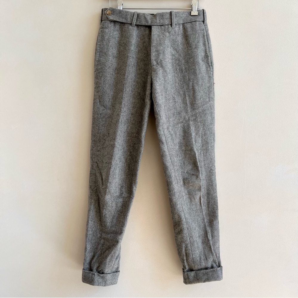 100% Wool Custom Trousers In Heather Grey - Gem